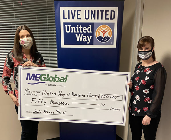 MEGlobal MEGlobal donates $50,000 for freeze relief in Texas - MEGlobal